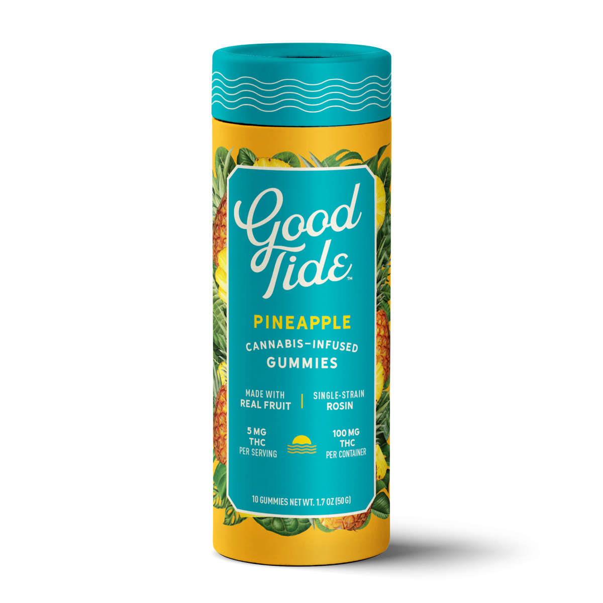 Pineapple | Single-Strain Rosin Gummies | 100mg | Good Tide | Comm Ave ...